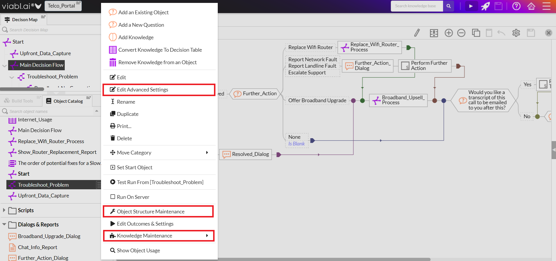 Using Advanced Menu Options