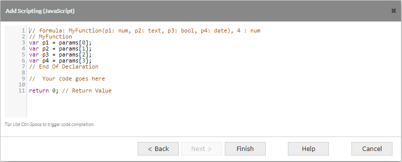 User Defined Javascript Functions